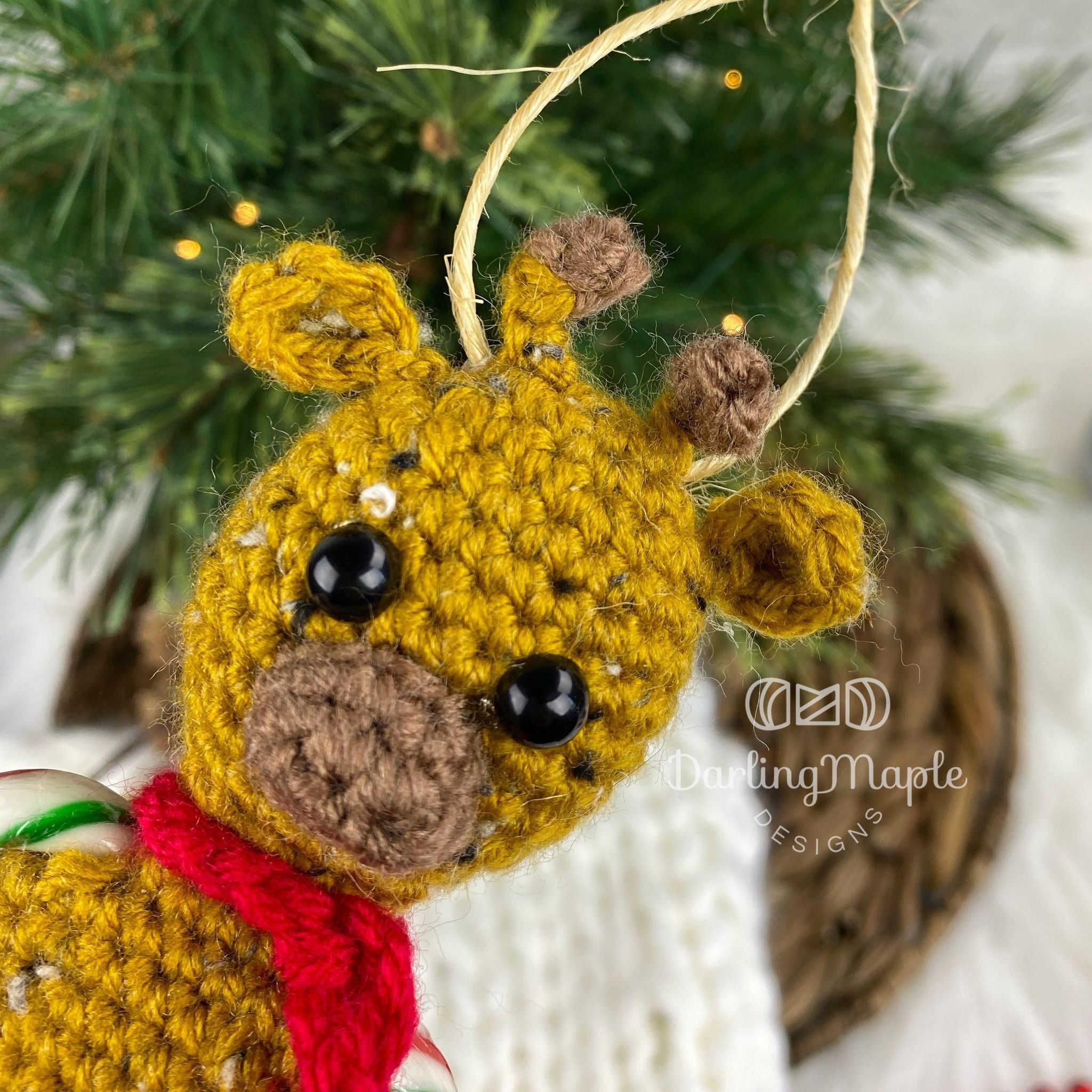 How to Make - Giraffe Candy Cane Ornament Crochet Pattern - Darling ...
