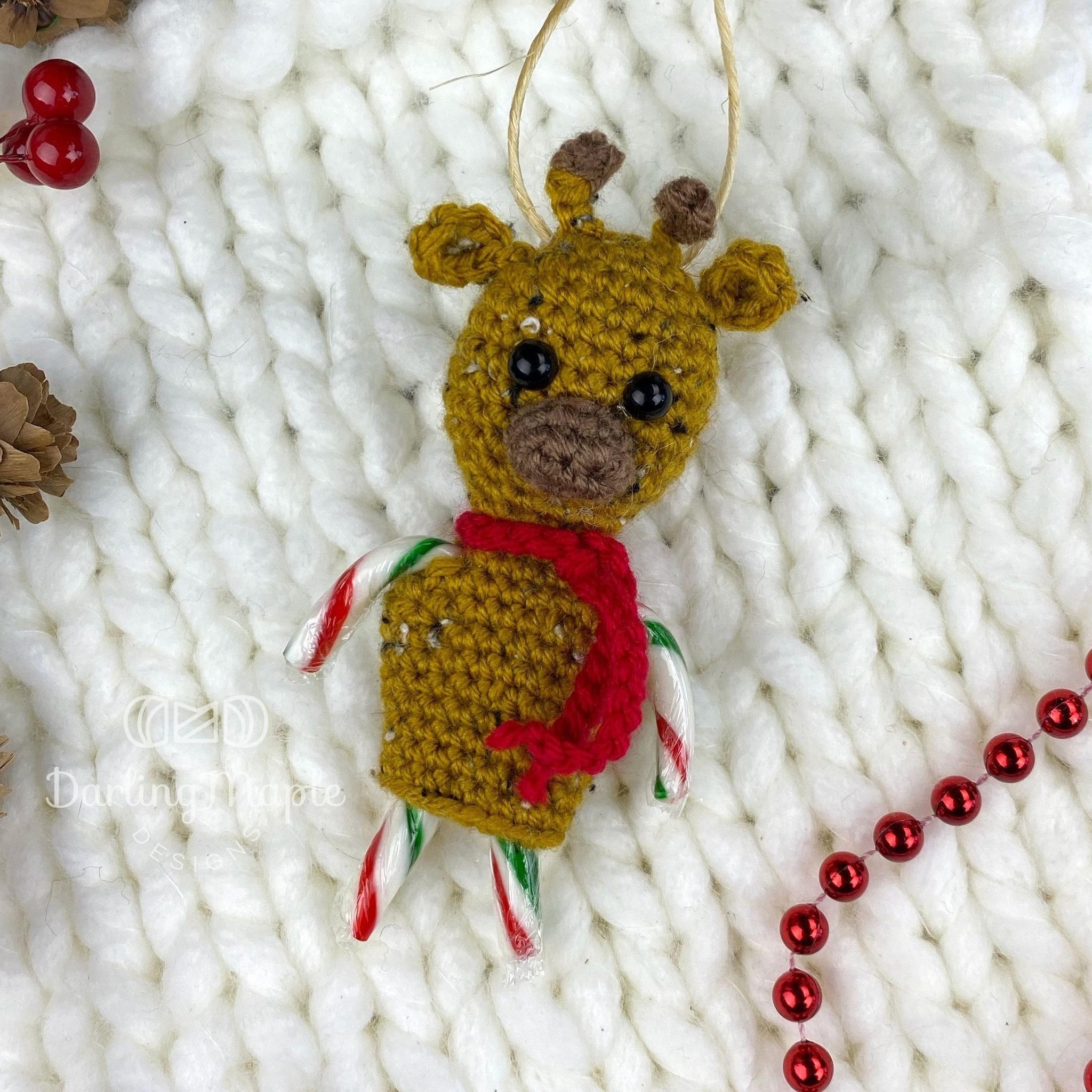 How to Make - Giraffe Candy Cane Ornament Crochet Pattern - Darling ...