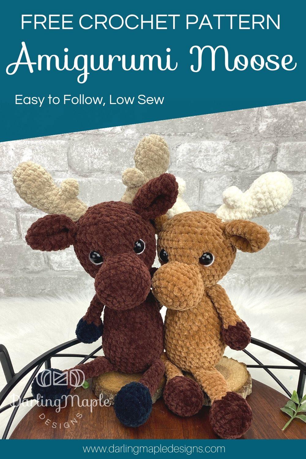 Free Moose Crochet Pattern: Easy Flip Flop Amigurumi Tutorial - Darling ...